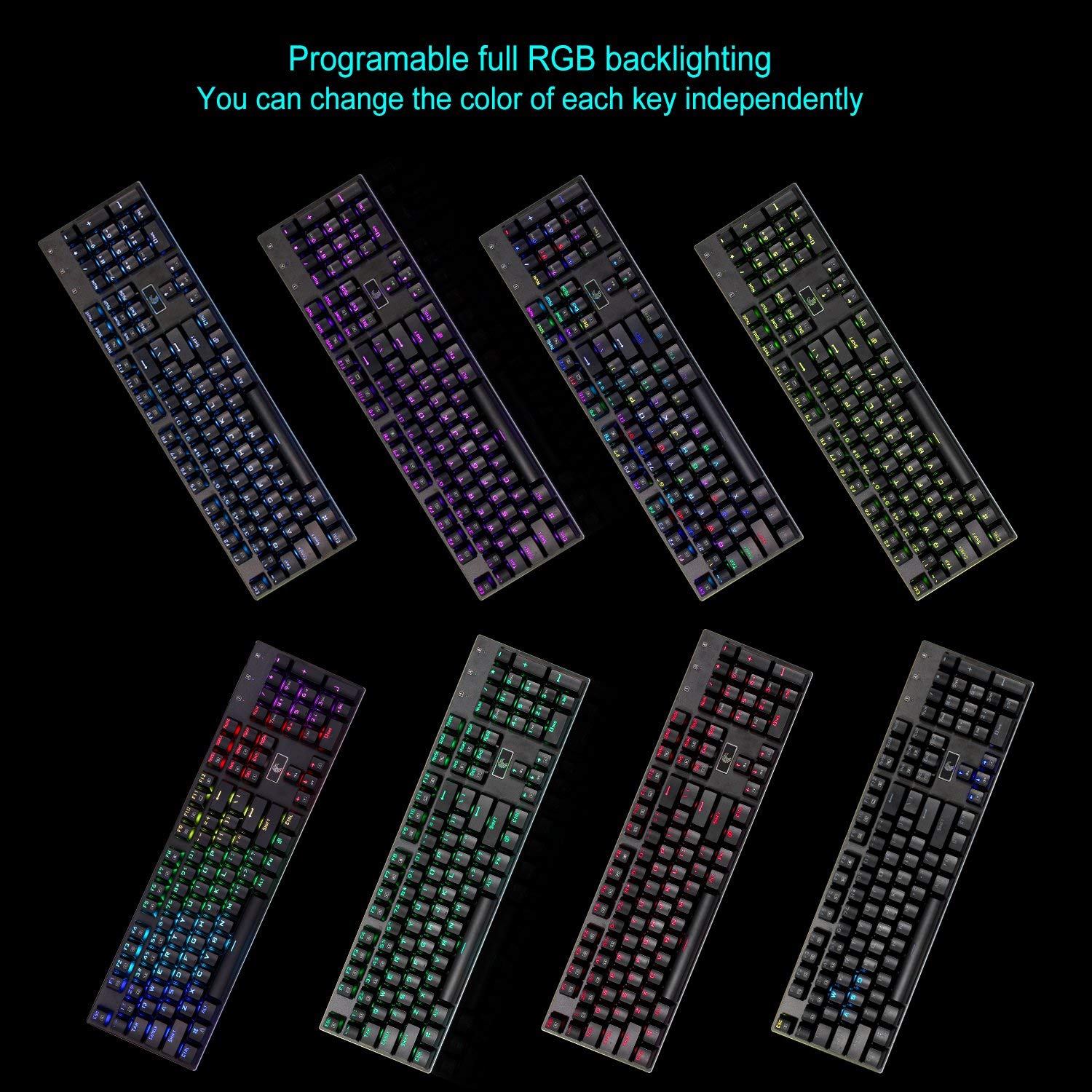 E-Element Z-88 Retro Mechanical Gaming Keyboard, Programmable RGB Backlit, Blue Switch -Tactile & Clicky, Typewriter Style, Water Resistant 104 Keys Anti-Ghosting for Mac PC, White (Renewed)