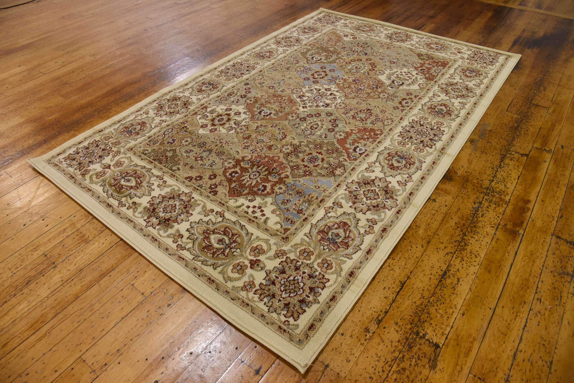 Unique Loom Voyage Collection Traditional Oriental Classic Intricate Medallion Design Area Rug, Rectangular 5' 3" x 8' 0", Ivory/Brown