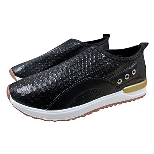 FASDNENDYS Fashion Autumn Women Flat Lightweight Comfortable Slip On Solid Color Pattern Casual Style Size 8 Womens Shoes Black