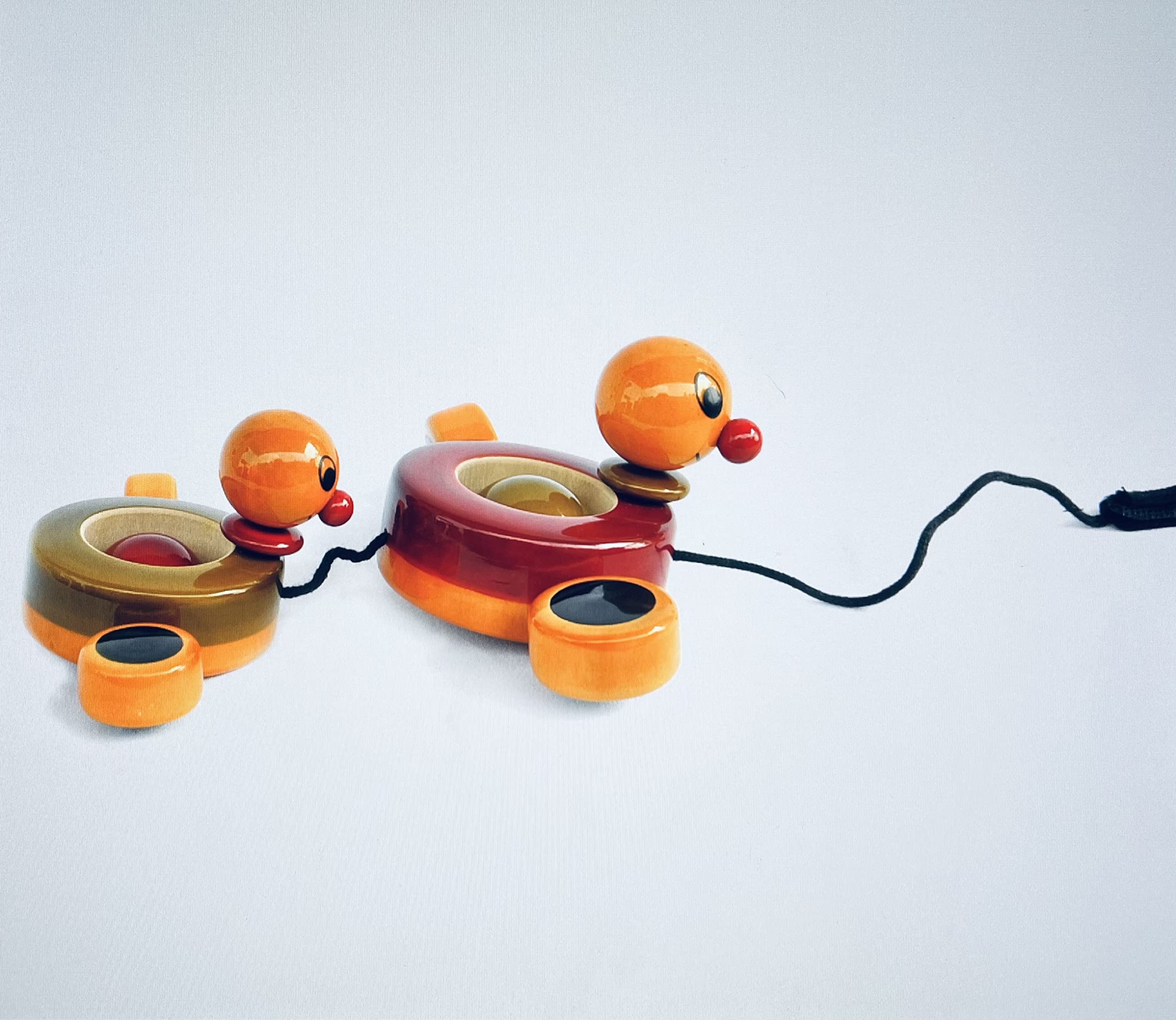 Duby & Duba is Handmade Wooden Pull Toy Consisting of a Pair of Ducks. for Toddlers Age12 - Months, and up