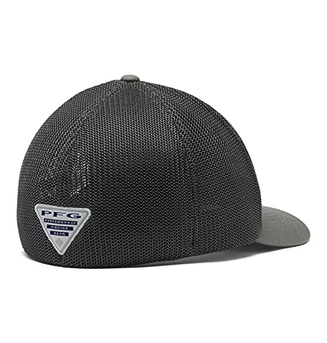 Columbia Unisex PFG Mesh Ball Cap, Titanium/Black/Hook, Large/X-Large