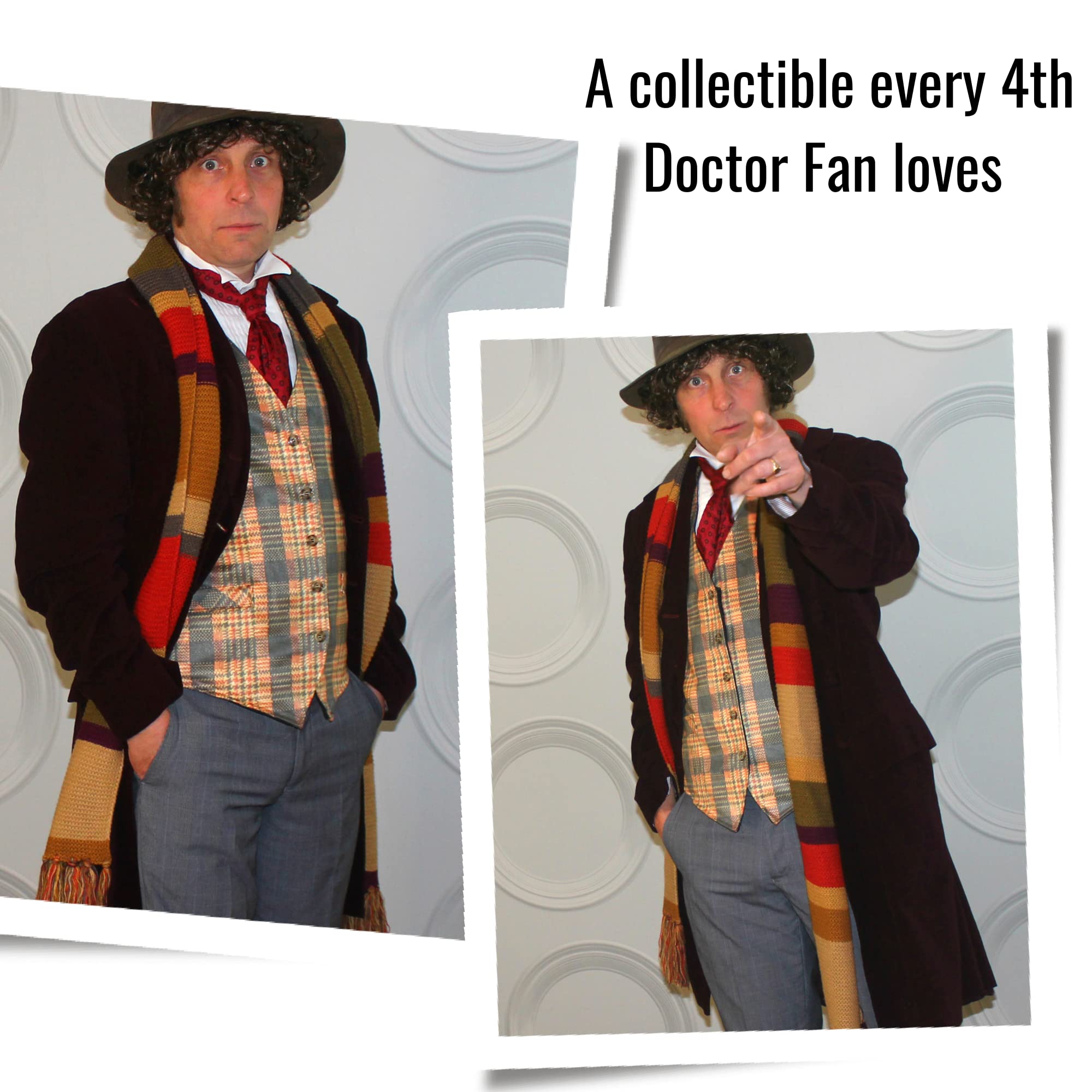 Doctor Who Fourth Doctor (Tom Baker) Shorter Scarf - Official BBC Licensed Scarf by LOVARZI