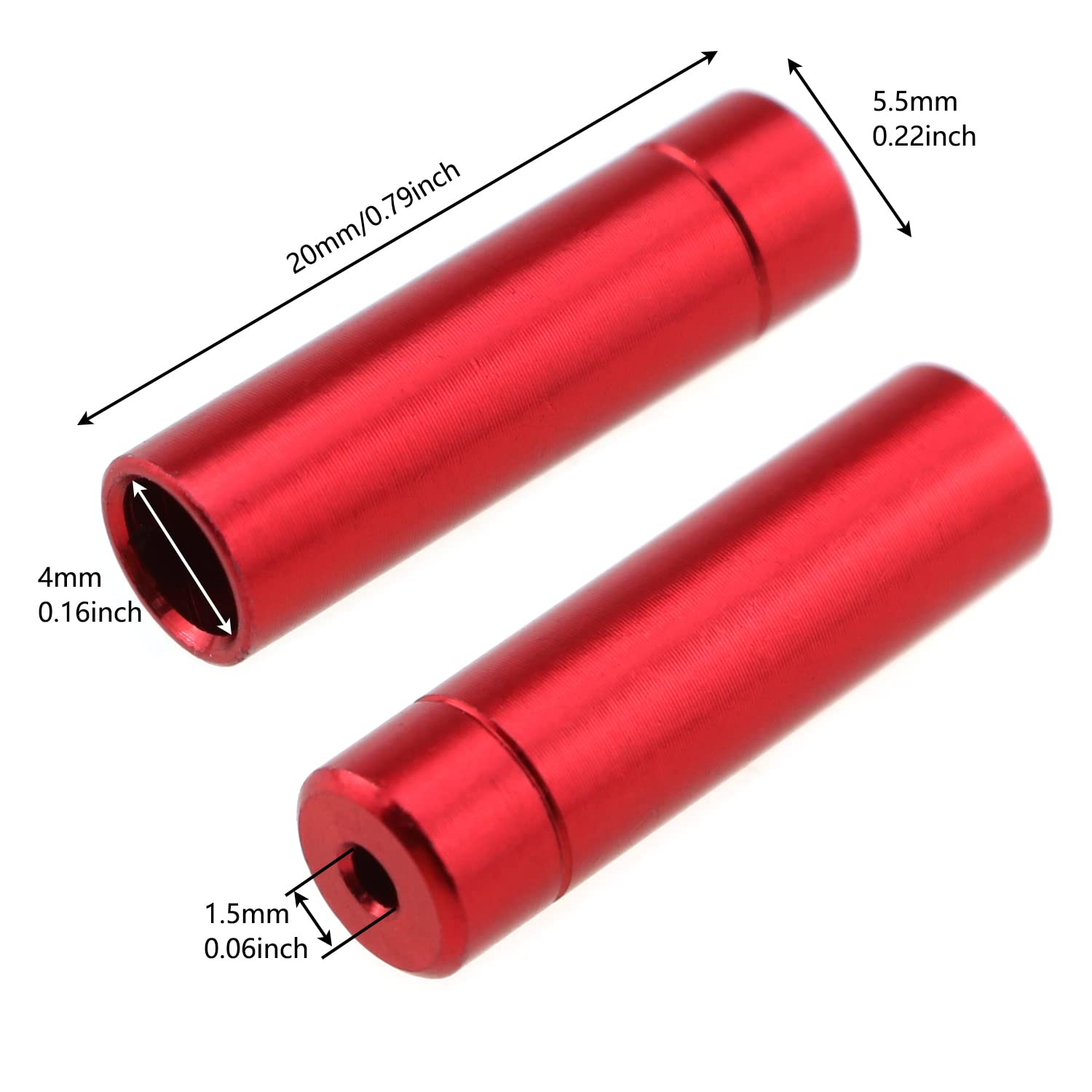 E-outstanding Cable End Crimp 10PCS 4mm Red Aluminum Alloy Bicycle Derailleur Shift Brake Cable End Cap for Mountain Bike Road Bike Bicycle Brake Cable End Cover
