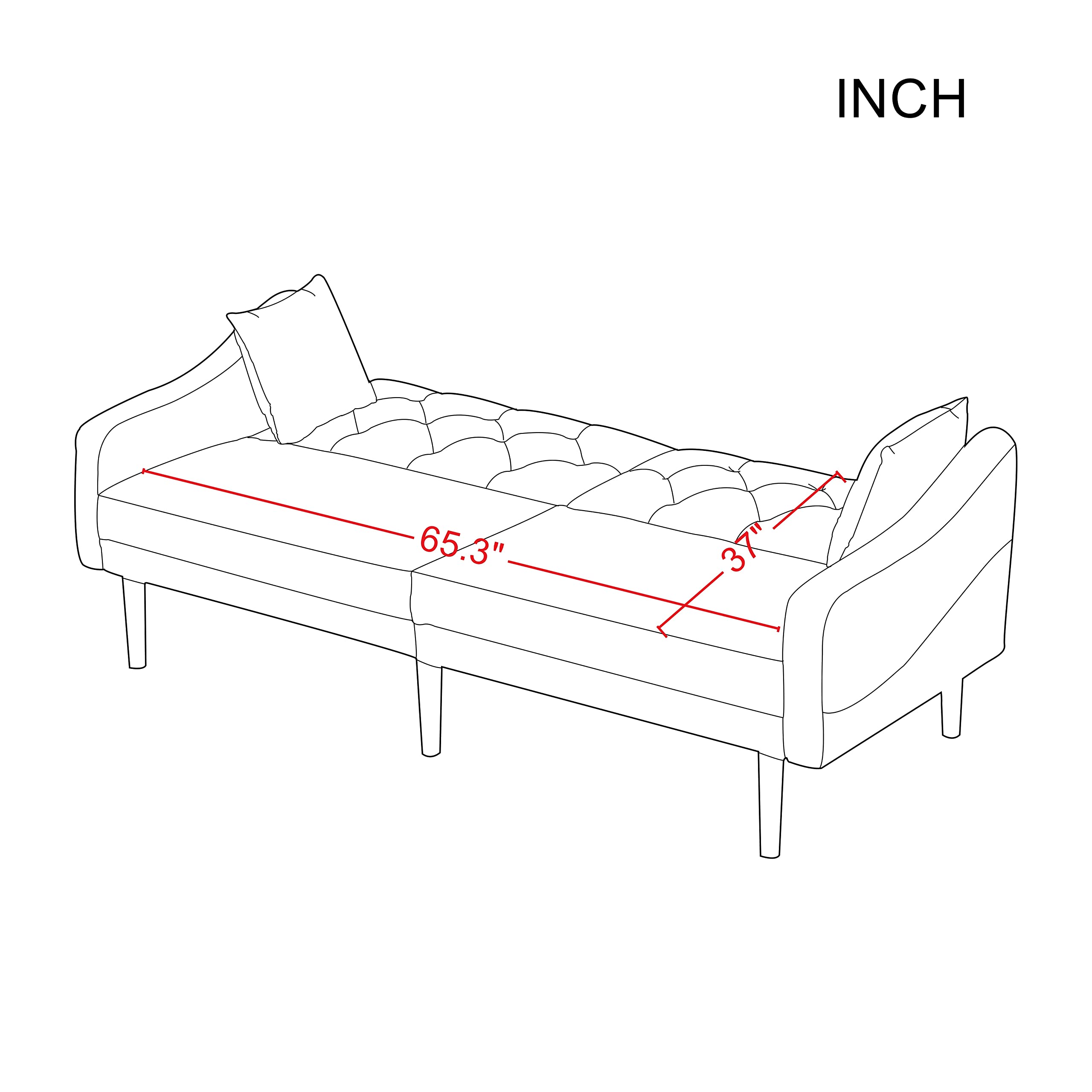 EMKK Futon Sofa Bed Couch Loveseat with Adjustable Backrest, Space-Saving Sleeper for Small Apartment Modern Convertible Living Room Furniture Set