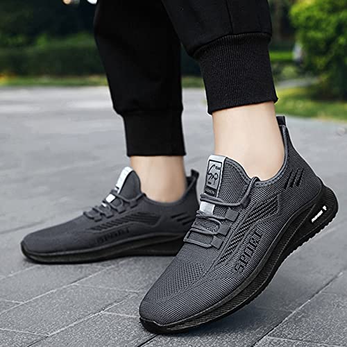 FASDNENDYS Fashionable Autumn Men Sports Shoes Flat Fly Woven Mesh Breathable Comfortable Mens Air 1 Low Sneaker Size 7 Grey