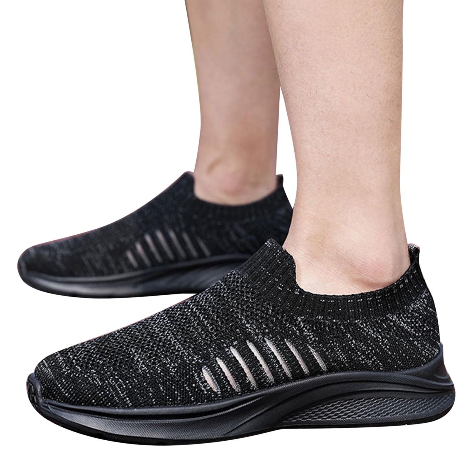 FASDNENDYS Gentlemen Shoes Summer Plus Size Lightweight Comfort Shoes Non Slip Relaxed Fit Air Cooled Memory Foam Sneaker Men Grey