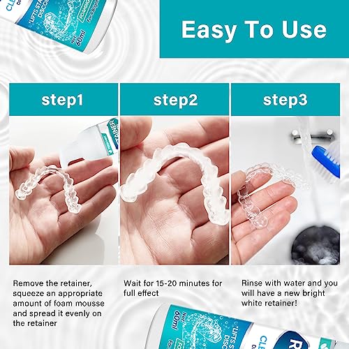 Retainer Cleaner, Denture Cleaner, Suitable for Stains, Discoloration, Odors, Fresh in 3 Minutes