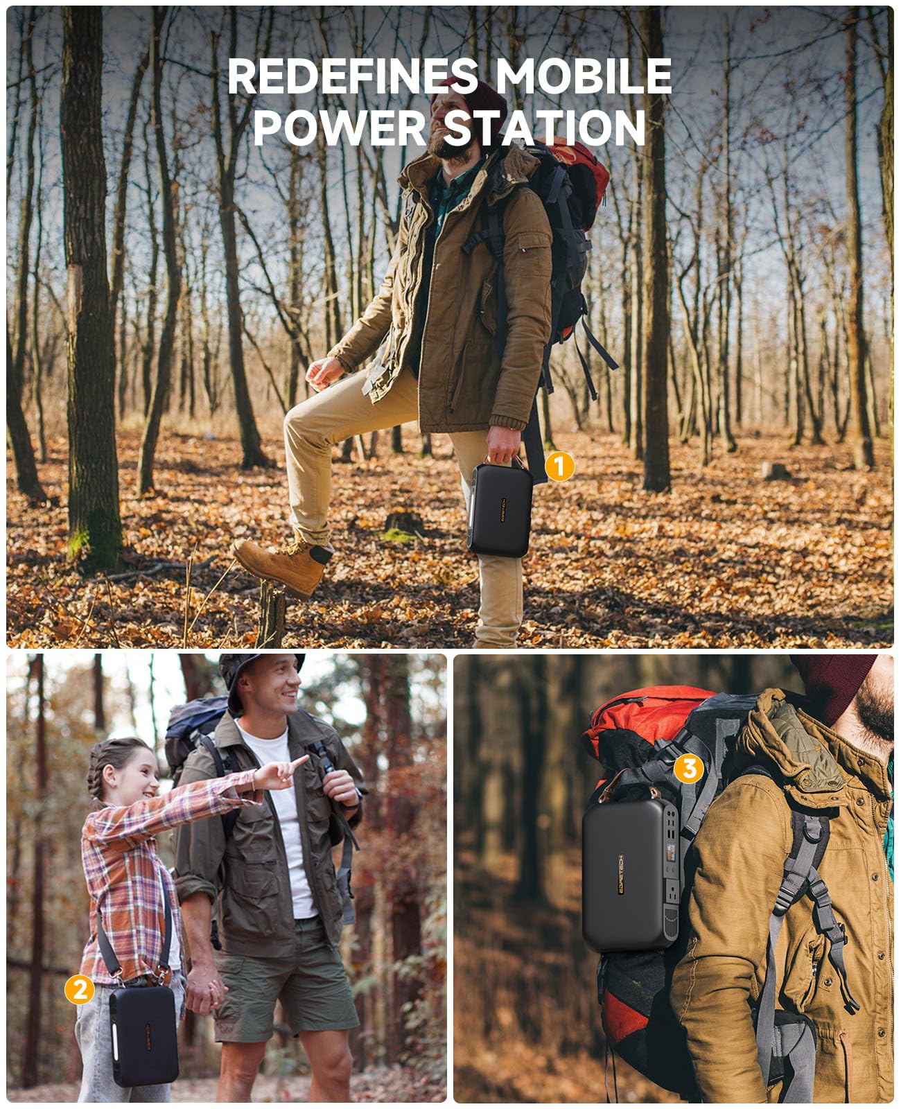 Egretech Portable Power Station 300W, Plume 300W 260Wh Solar Generator with 100W PD, Up to 6 Devices & 500W Power Output, Outdoor Power Station with LED Light for Camping/Home Use/Emergency