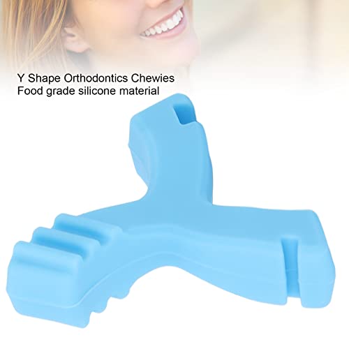 Emoshayoga Aligners Chewies, Chewing Three Arms Supplies Y Shape Orthodontics Chewies Multifunctional Blue Blueberry Flavour Silicone for Daily Use