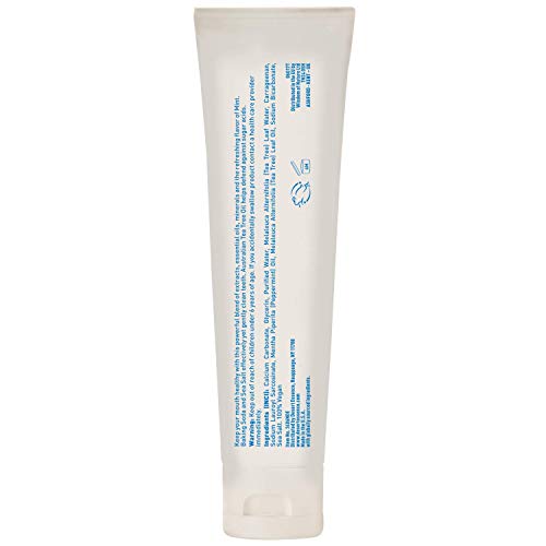 Desert Essence Tea Tree Oil Toothpaste - Mint - 6.25 Oz - Refreshing Taste - Deep Cleans Teeth & Gums - Helps Fight Plaque - Sea Salt - Pure Essential Oil - Baking Soda - Promotes Healthy Mouth