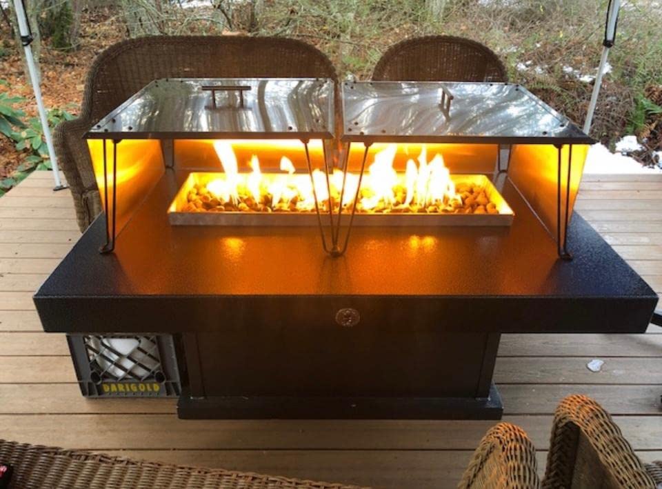 Heat Warden Premium Heat Deflector System with 3 Stainless Steel Sides Turns Your FIRE Pit INTO a Warm and Cozy Outdoor Fireplace!
