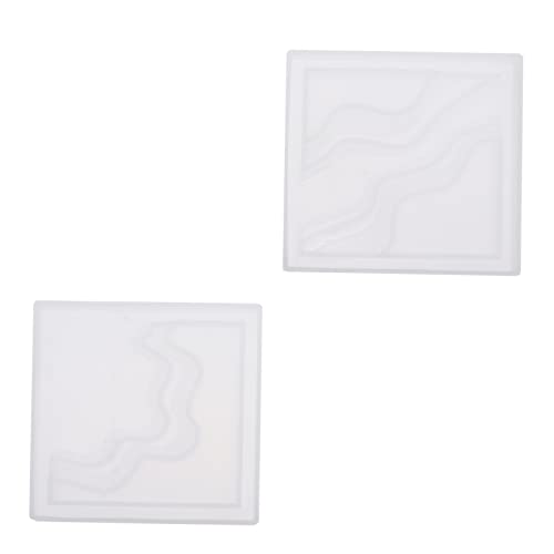 LIGHTAOTAO Ocean Jewelry 2pcs Coaster Mold Square Tray Stencils for Crafts De para Gelatinas Silicone Coasters Wave Coaster Silicone Resin Molds Birthday Present Resin Cup Pad Making Tools