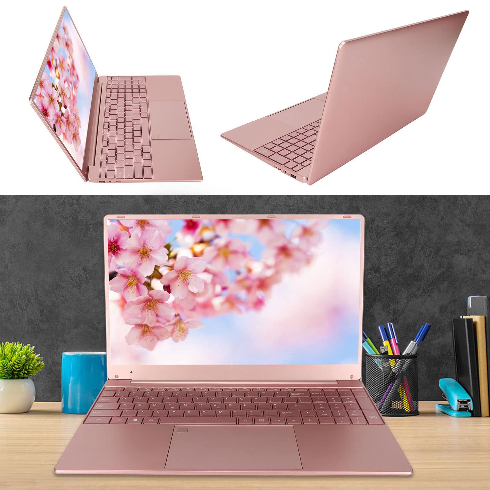 FOTABPYTI Laptop Computer, Fingerprint Reader IPS Display 15.6 Inch Business Laptop for Gaming (16+256G US Plug)