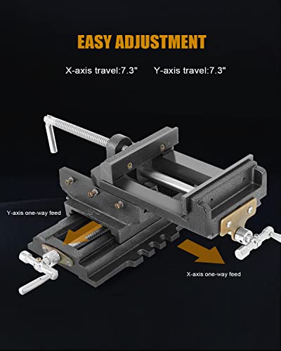 GYZJ ๐" ๐๐ซ๐จ๐ฌ๐ฌ ๐๐ฅ๐ข๐๐ ๐๐ข๐ฌ๐ Drill Press Milling Vise, ๐ in Jaw Width, ๐.๐ in Max Jaw Opening, Bench Mount Clamp Machine Vice Holder Clamping Tool for CNC Woodworking Milling Machine