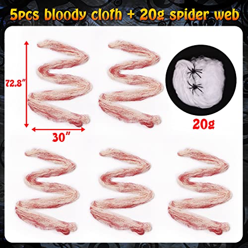 Moon Boat 364β x 30β Halloween Cheesecloth Decorations Creepy Cloth + Spider Web - Hallowmas Haunted House Indoor Outdoor Party Decor