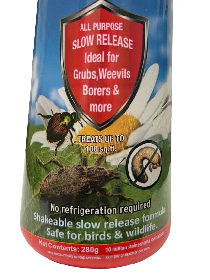 NemaKnights Nematodes Slow-Release Biological Insect Control, Shakeable Nematode Pearls for Grubs, Weevils, Boreres and More, 10oz (Treats up to Approx 100 sq ft)