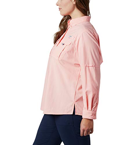Columbia Women's PFG Bahama II Long Sleeve Shirt, Tiki Pink, X-Small