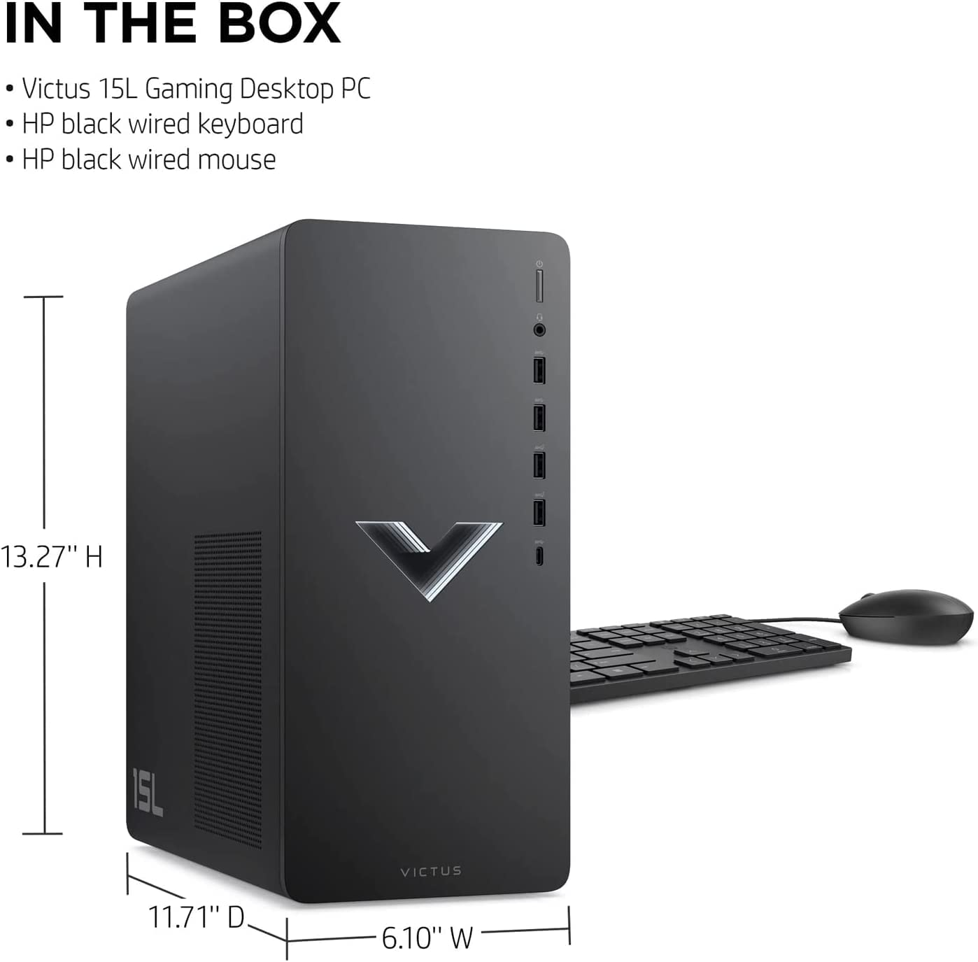 HP Victus Gaming Desktop, AMD Ryzen 7-5700G Processor, Radeon RX 6600XT 8GB Graphics(Outperforms RTX 3060), 32GB RAM, 512GB PCIe SSD+1TB HDD, Wi-Fi 6, HDMI, 3X DisplayPort, Win11, Black