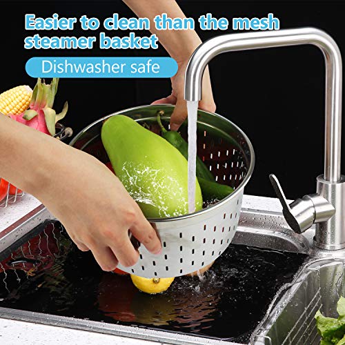 Haswe Steamer Basket for instant Pot Pressure Cooker, Accessories Set Compatible with 5/6/8 Qt InstaPot -18/8 Stainless Steel Strainer Insert with Silicone Handle,Divider,Egg Steamer Rack, 6 Quart