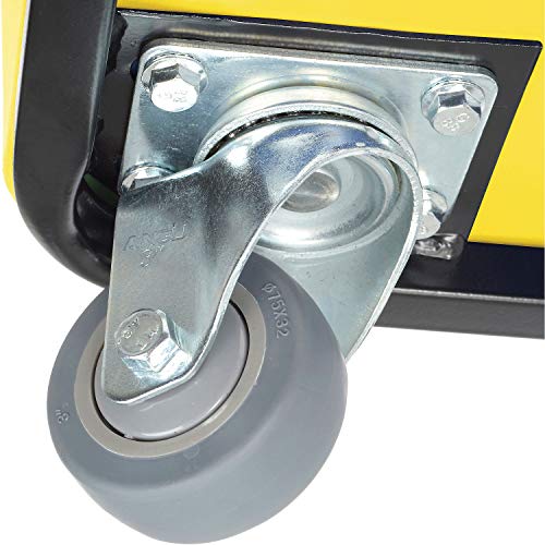 Global Industrial 16 Bushel Plastic Bulk Box Truck, Steel Chassis Base, Yellow, 42-3/5"L x 30" W x 35-3/5"H