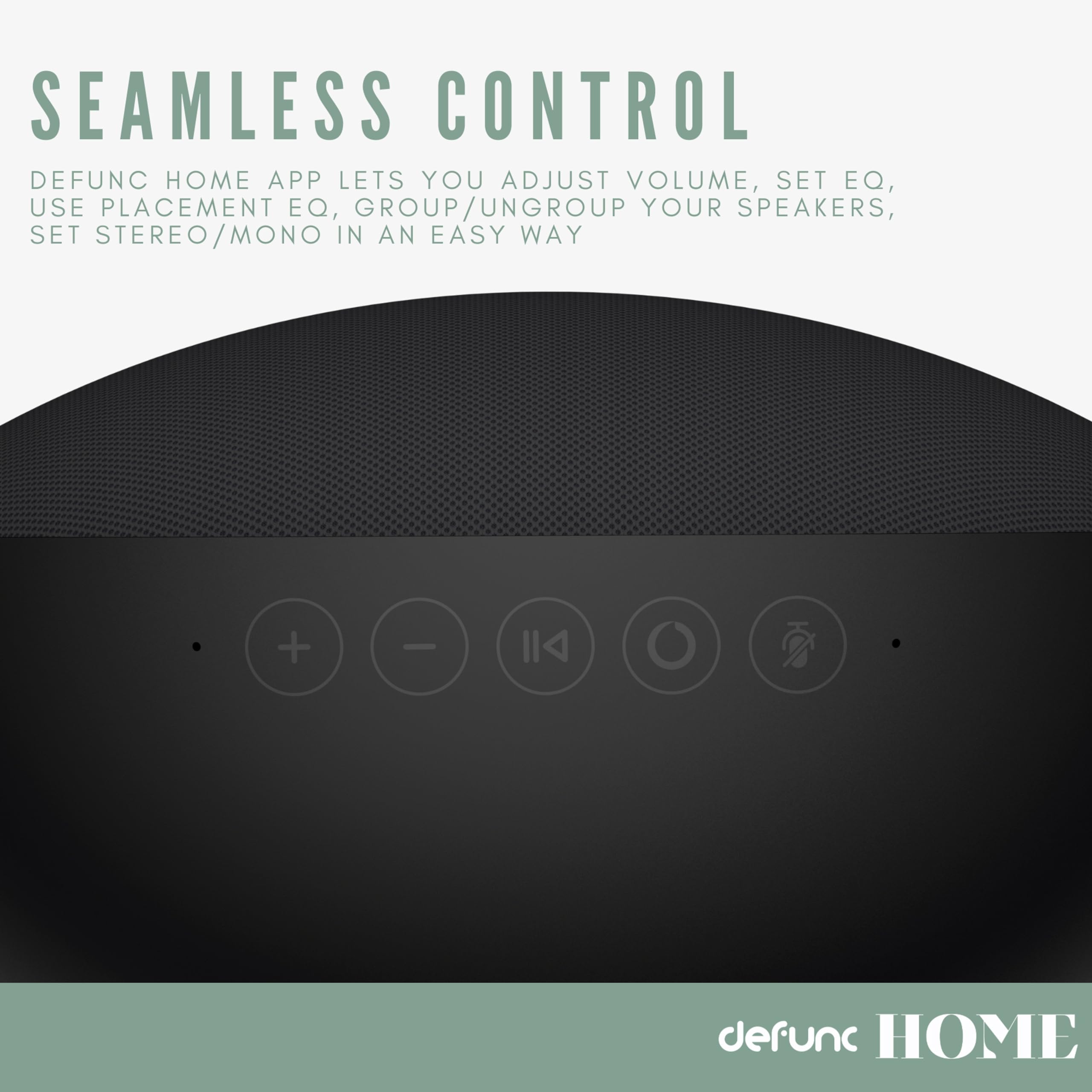 Defunc Home Small WiFi Speaker, Alexa, AirPlay, Spotify, Tidal Compatible, Stereo Sync Enabled, 40 Watts Rich Bass Reflex, Home and Office Speaker, App Controlled, Black