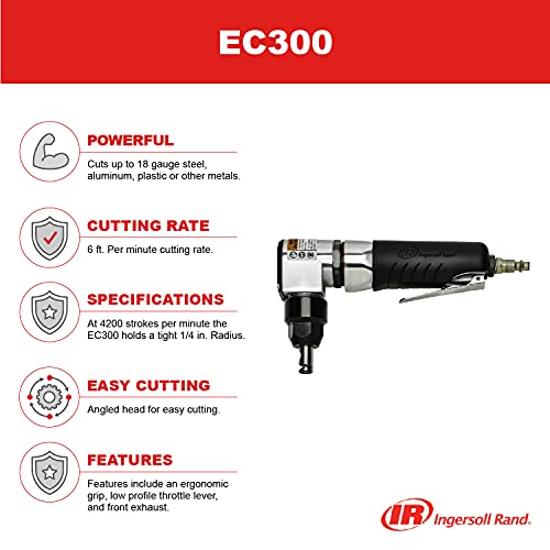 Ingersoll Rand EC300 Air Nibbler, Angled Head, 4200spm, Front Exhaust
