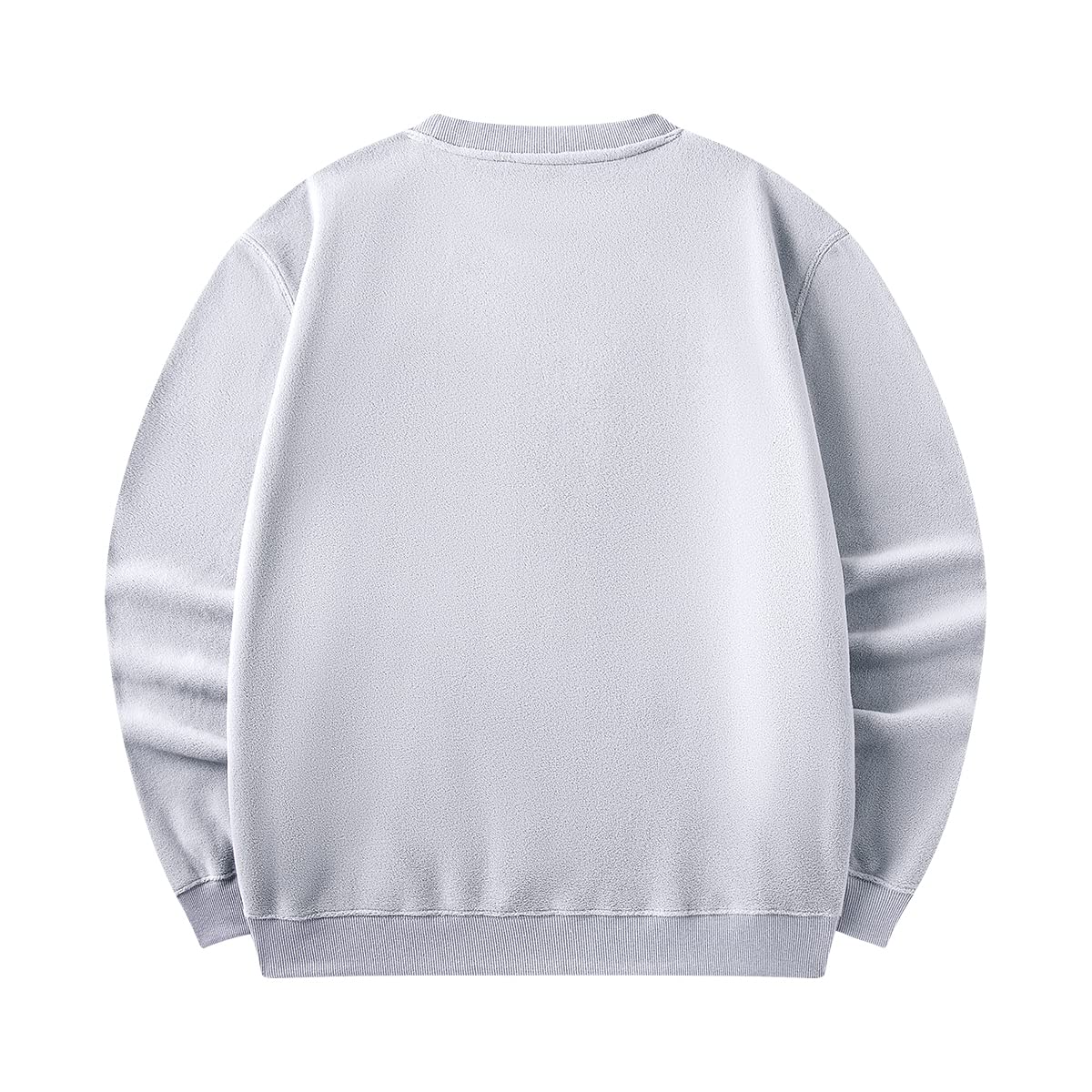 ElsMorr Men's Soft Plush Fleece Crewneck Sweatshirt - Breathable Athletic Pullover Sweater Blue