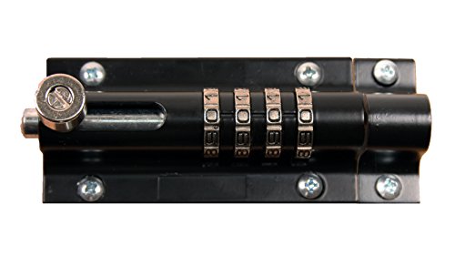 Combi-Bolt CB2000-BLK 4-Dial Combination Sliding Bolt Lock with Black Finish, Child-Proof Your Home and Secure Your Home, Easy to Install