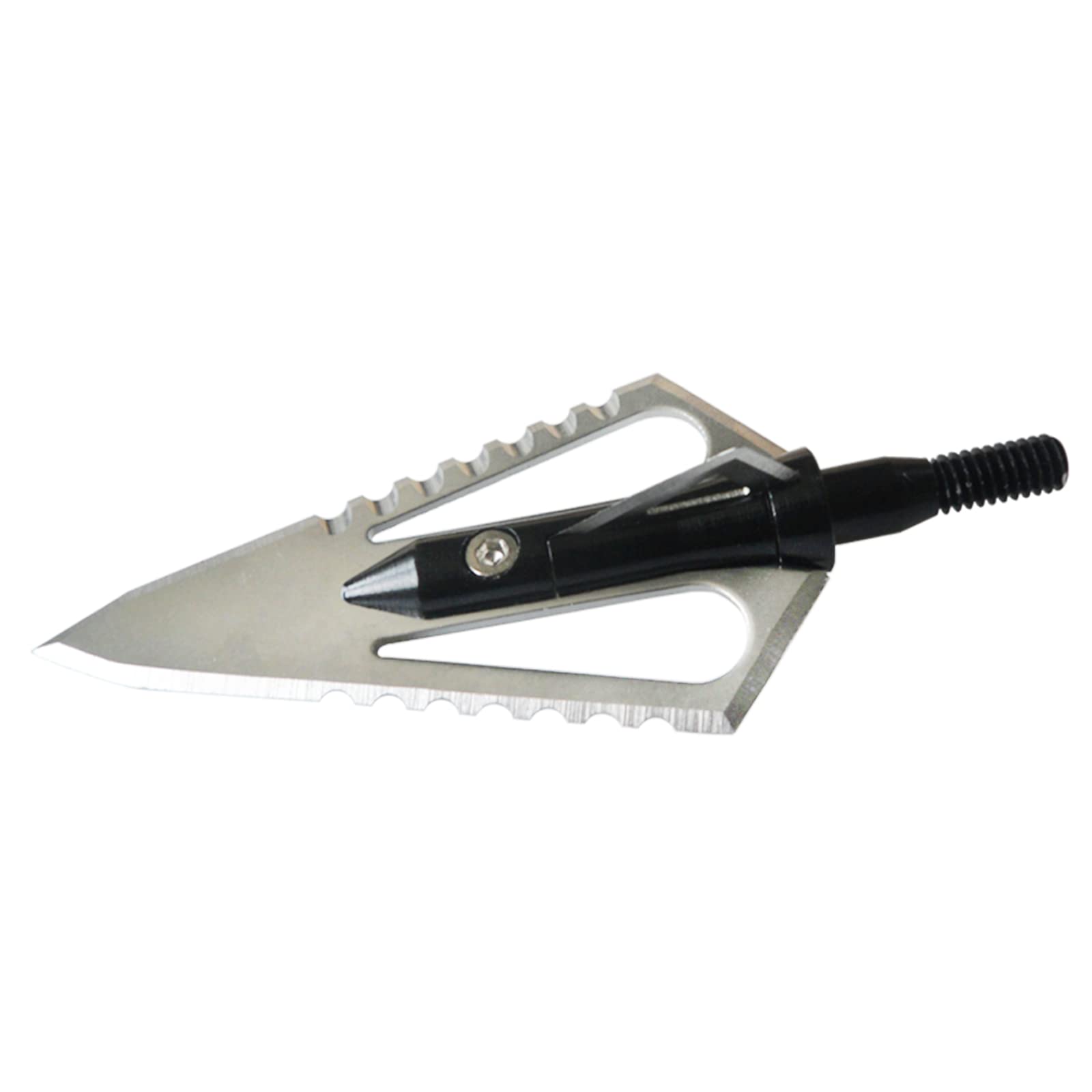 e5e10 100 Grain Stinger Hunting Broadheads, 12pcs 4 Blade 2 Sawtooth Blade Screw-in Arrow Heads Arrow Tips Compatible with Traditional Bows and Compound Bow