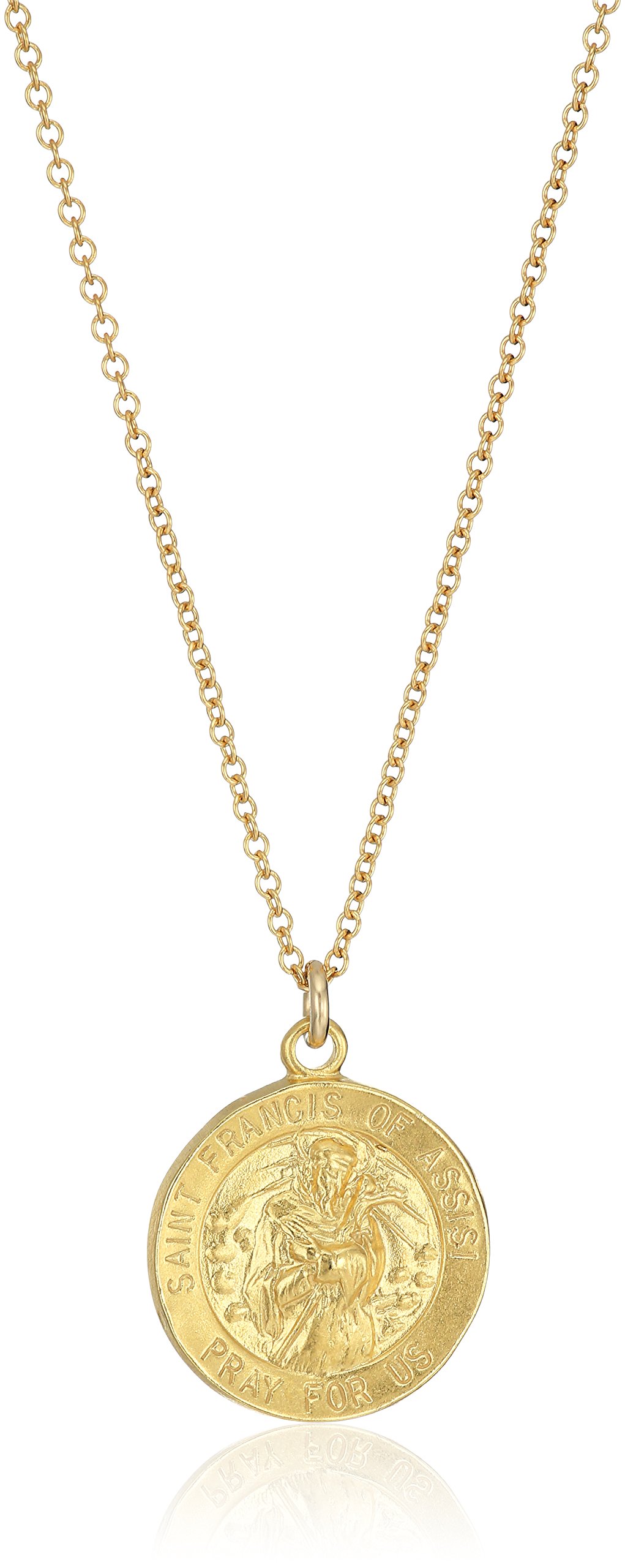 Dogeared Saint Francis Necklace St Francis Gold Dipped Chain Necklace, 16" + 2.5" Extender