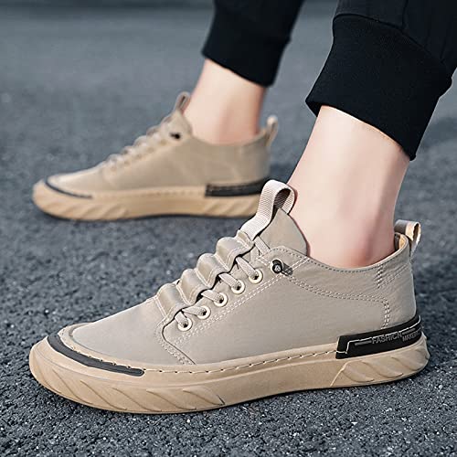 FASDNENDYS Men Low Top Breathable Casual Sport Shoes Popular Mens Shoes Khaki