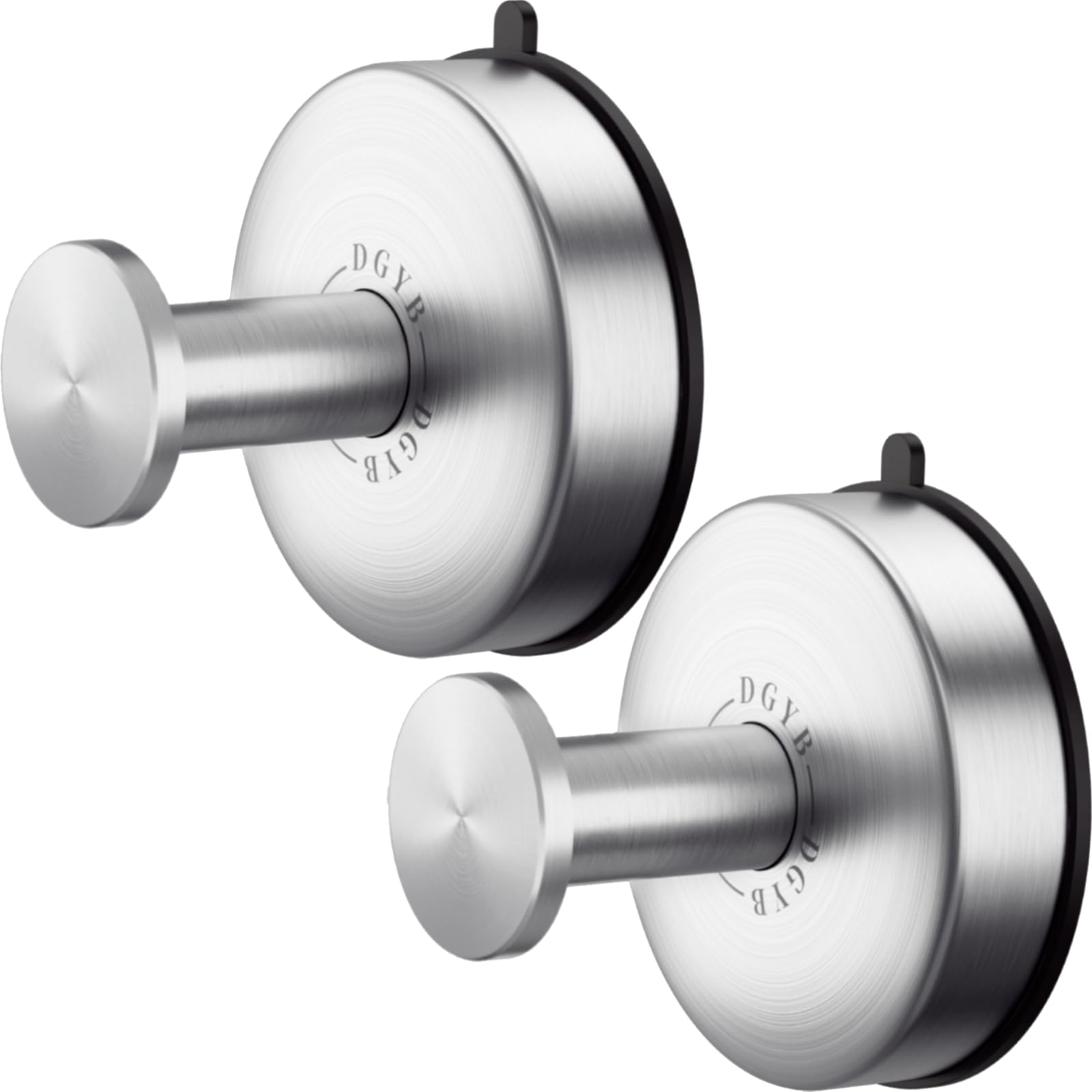 DGYB Suction Cup Hooks for Shower Set of 2 Brushed Nickel Towel Hooks for Bathrooms Waterproof Stainless Shower Hooks for Inside Shower 15 Lb Bathroom Hooks for Towels