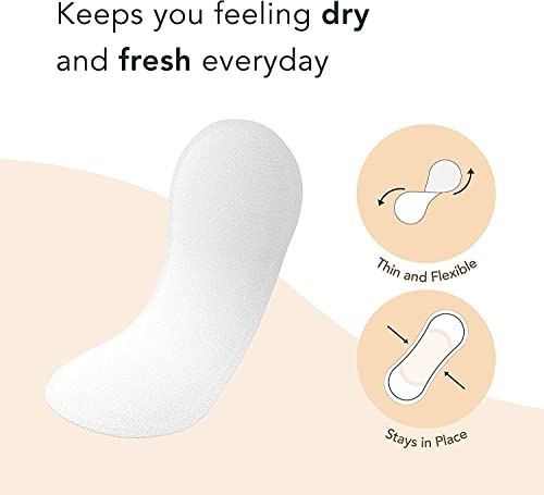 Rael Panty Liners for Women, Organic Cotton Cover - Thin Pantiliners, Light Absorbency, Unscented, Chlorine Free (Micro Thin, 140 Count)