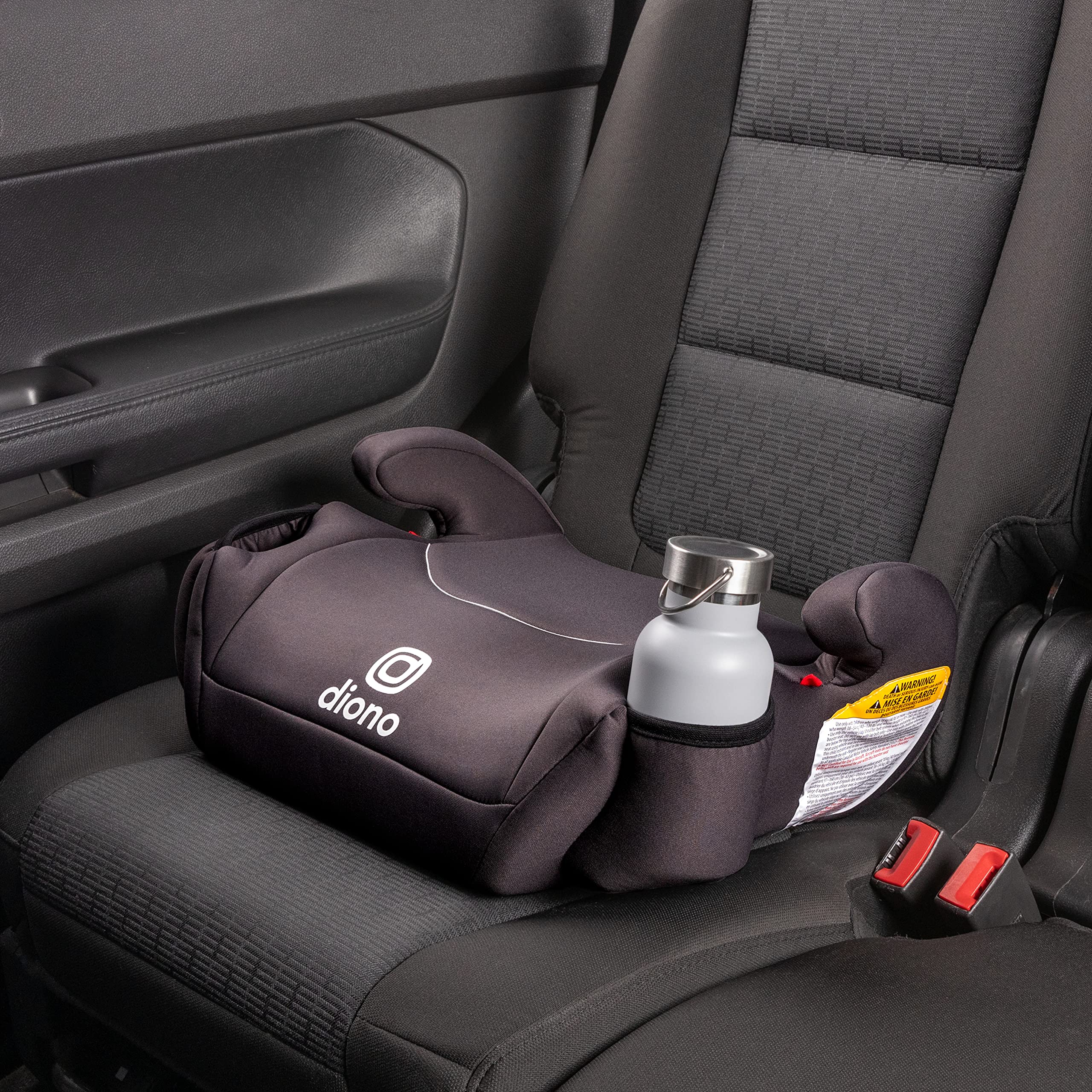 Diono Solana, No Latch, Pack of 2 Backless Booster Car Seats, Lightweight, Machine Washable Covers, Cup Holders, Charcoal