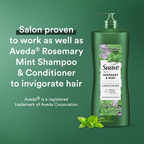 Suave Shampoo and Conditioner Set w/Rosemary and Mint - Invigorating Mint and Rosemary Shampoo and Conditioner for Soft & Shiny Hair, 28 Oz Ea (2 Piece Set)
