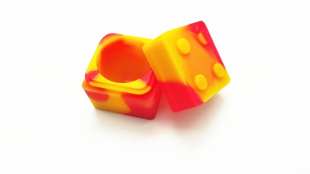 Gentcy 11ml 25Pcs Silicone Container Concentrate Storage Square Silicone Jar