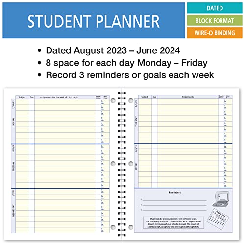 Elan Publishing Company Dated Student Planner: for Middle or High School August - June Dated for 2023-2024 Academic Year