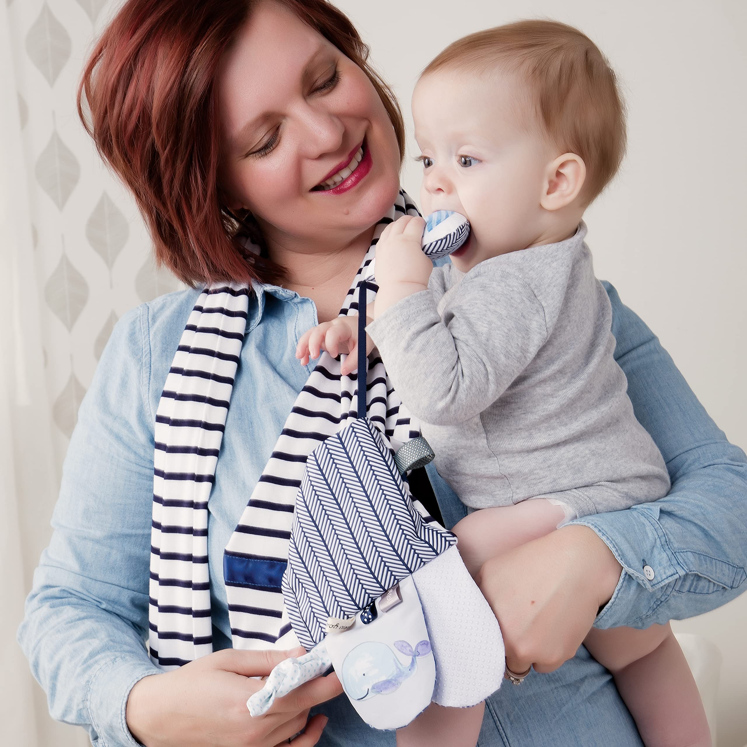 DEMDACO Baby Activity Blue Stripe One Size Fits Most Polyester Fabric Fashion Scarf