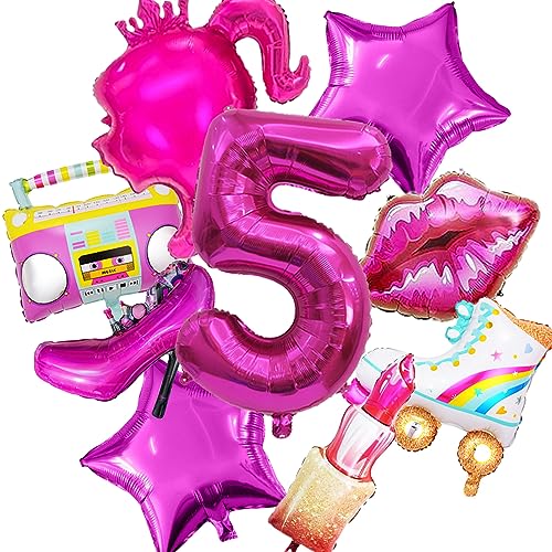 Foil Balloons Suitable for Barbie Party Decoration, Multi Balloons Suitable for Barbie Party Supply Balloon Set Suitable for Kids Party (5-pink)