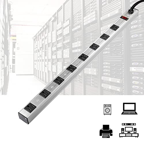 Inland Products 8 Outlet Aluminum Power Strip Silver (03197)