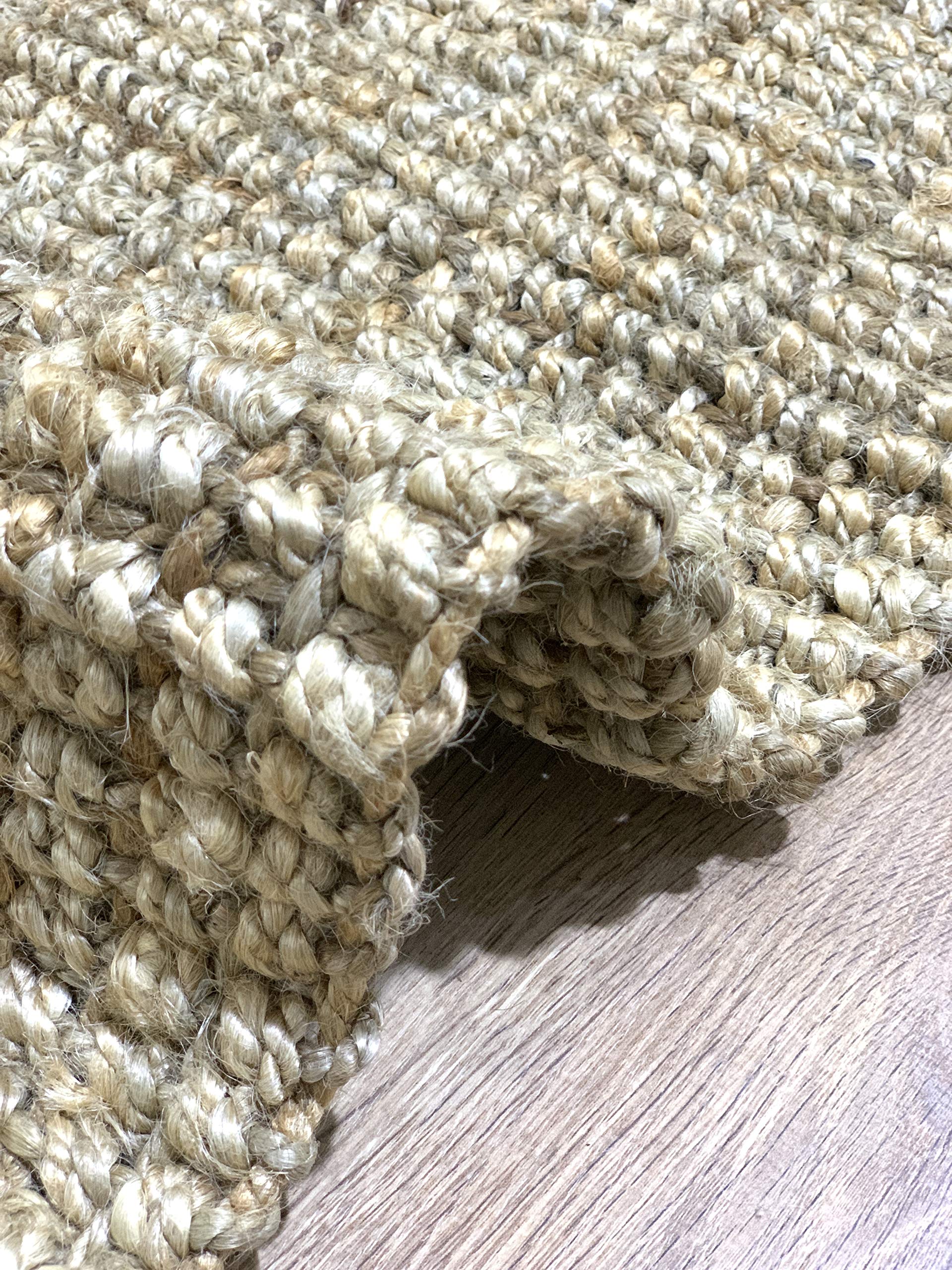 Elyson Chunky Jute Textured Handmade Area Rug, Living Room, Natural Fiber bio Friendly (4x6 FT, Natural)
