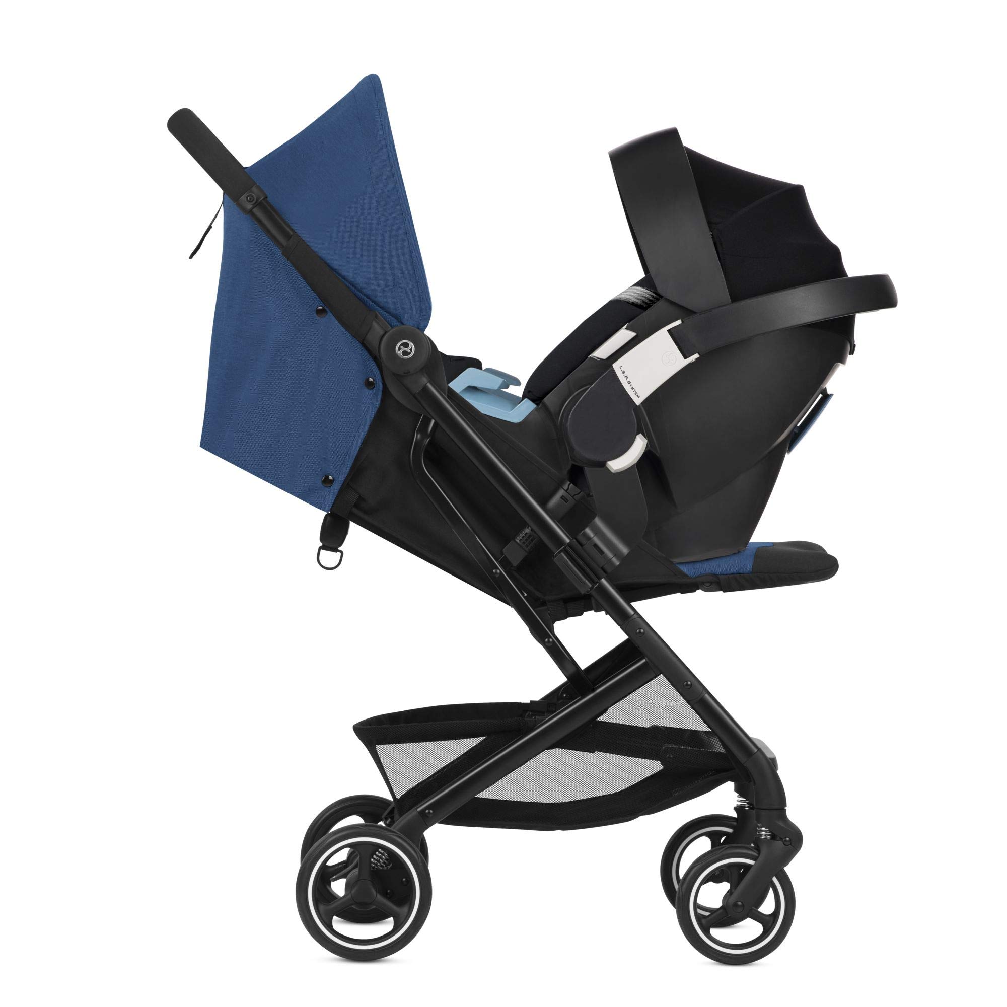 CYBEX Beezy Stroller, Lightweight Baby Stroller, Compact Fold, Compatible with All CYBEX Infant Seats, Stands for Storage, Easy to Carry, Multiple Recline Positions, Travel Stroller, Navy Blue