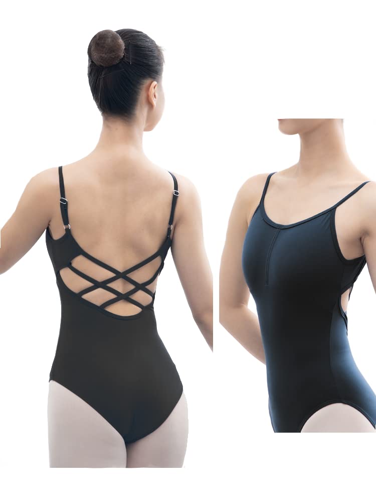DanceForma Black Cross Back Adjustable Camisole Leotard Skwodico LEW2203 (L)