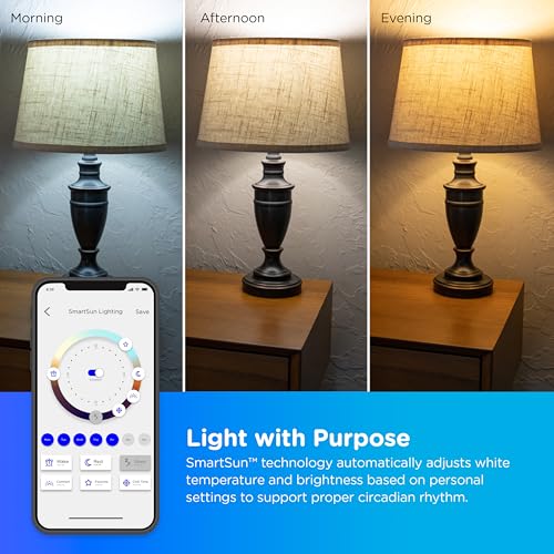 Enbrighten Vibe Smart Light Bulb, A19, Dimmable, 2700K-6500K Adjustable White, Works with Alex and Google Home, Wi-Fi Light Bulb, 51336