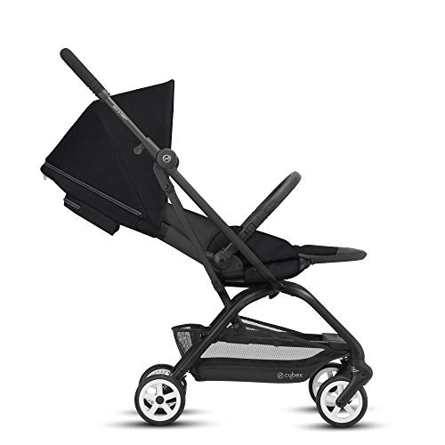 CYBEX Eezy S Twist 2 Stroller, 360° Rotating Seat, Parent Facing or Forward Facing, One-Hand Recline, Compact Fold, Lightweight Travel Stroller, Stroller for Infants 6 Months+, Deep Black