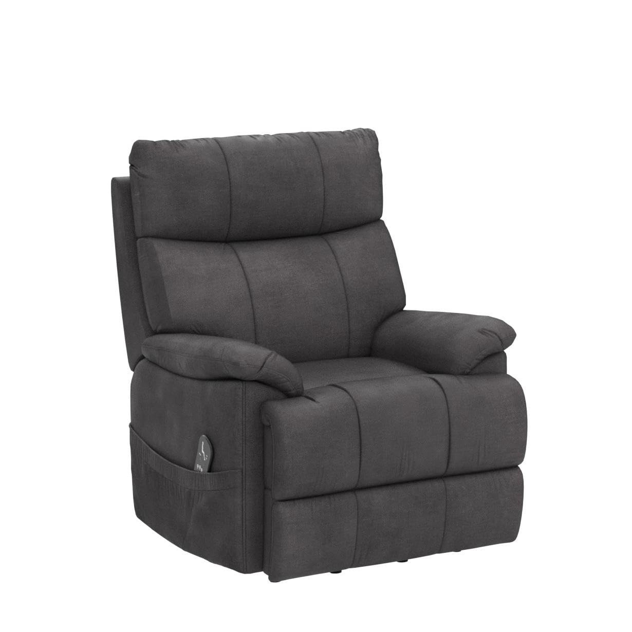Comfort Stretch Electric Single Sofa for Elderly Up to 300Lbs Living Room Side Pocket Power Lift Recliner Chair with 8 Points Massage and Heating Functions, Large, Grey