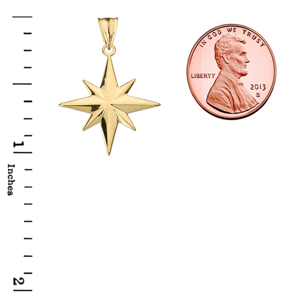 Enchanting North Star Charm Pendant in 14k Yellow Gold