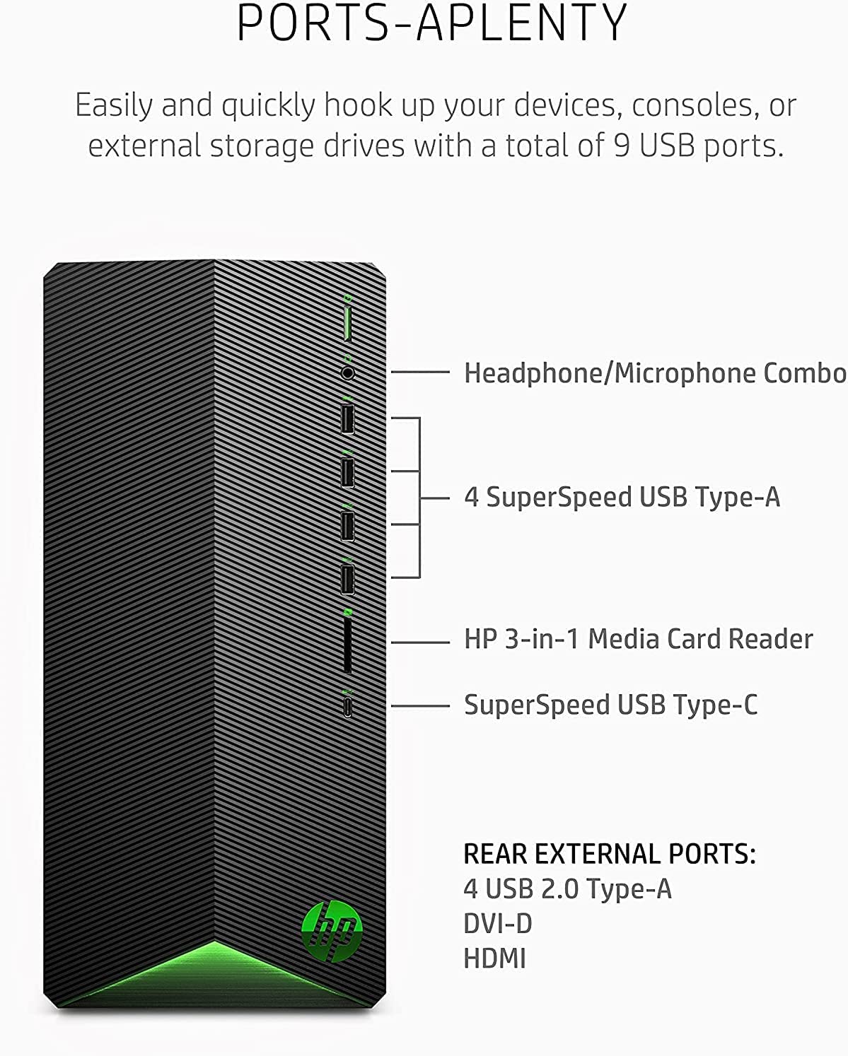 HP 2022 Pavilion Gaming Desktop TG01 Gaming Desktop, Intel Core i5-10400F Processor, NVIDIA GeForce RTX 3060, 9 Ports, HDMI, Wireless-AC, Bluetooth, Windows 11 Home (32GB RAM | 2TB SSD)