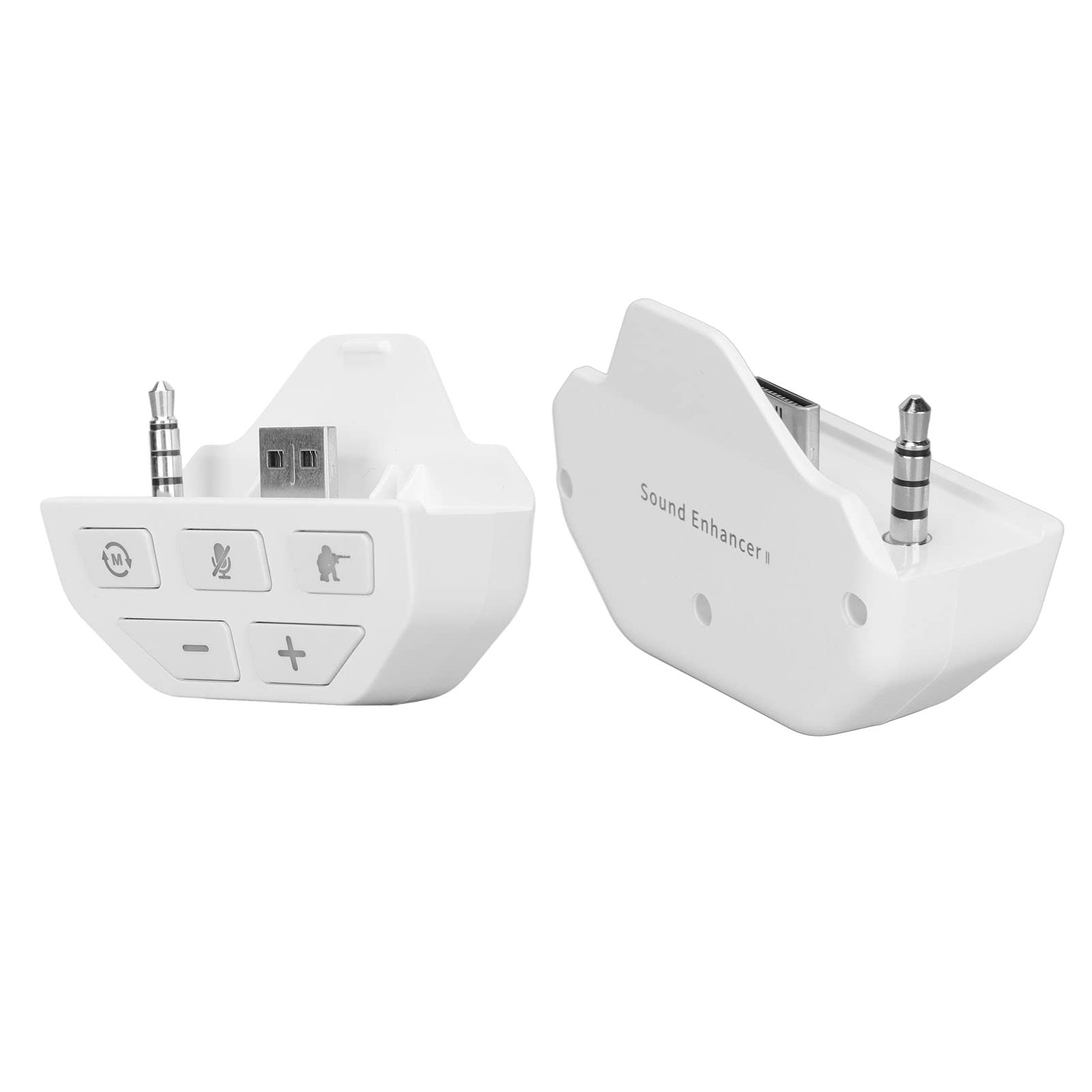 for Xbox One Controller Sound Enhancer, Stereo Headset Adapter Sound Enhancer Stereo Headphone Converter,with 4 EQ Sound Modes and Detection Mode White