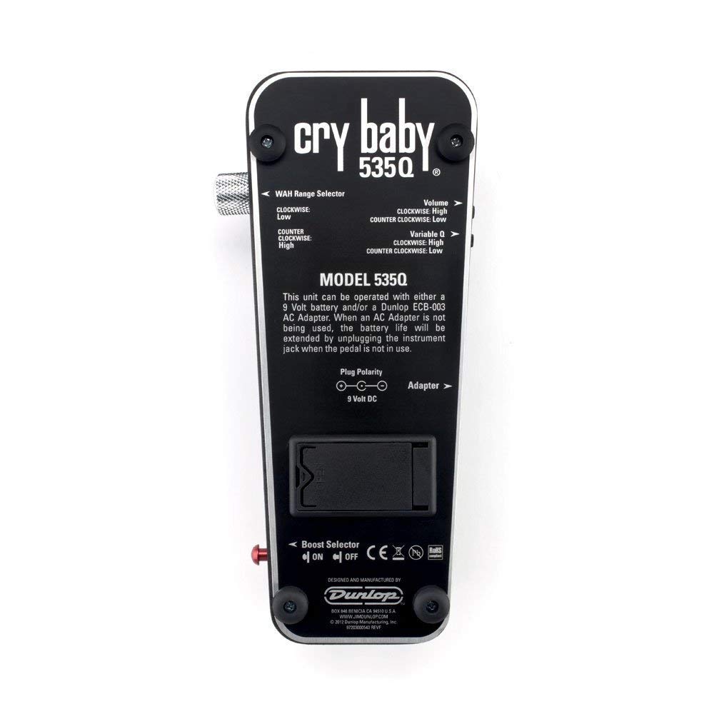 Dunlop 535Q Cry Baby Multi-Wah Pedal Bundle with 2 MXR Patch Cables, Dunlop ECB003 Power Supply, and 6 Assorted Dunlop Picks